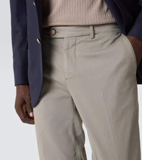 Brunello Cucinelli Cotton Slim Pants - Grey