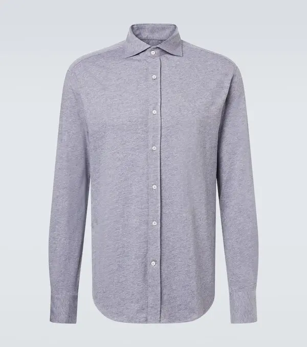 Brunello Cucinelli Cotton Poplin Shirt - Grey