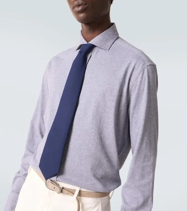 Brunello Cucinelli Cotton Poplin Shirt - Grey