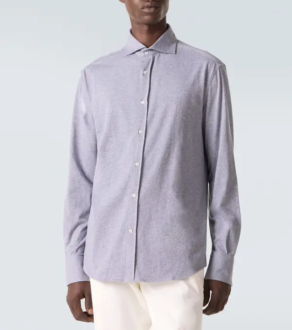Brunello Cucinelli Cotton Poplin Shirt - Grey