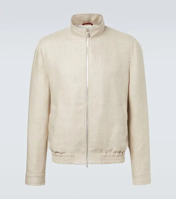 Brunello Cucinelli Silk, Linen, And Wool Jacket - Beige