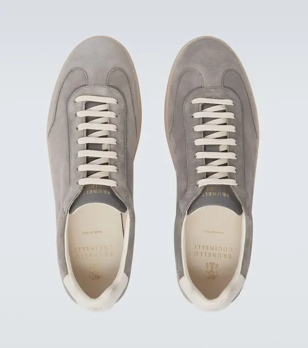 Brunello Cucinelli Suede Low Top Sneakers - Grey