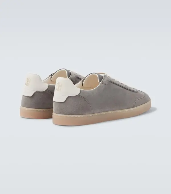 Brunello Cucinelli Suede Low Top Sneakers - Grey
