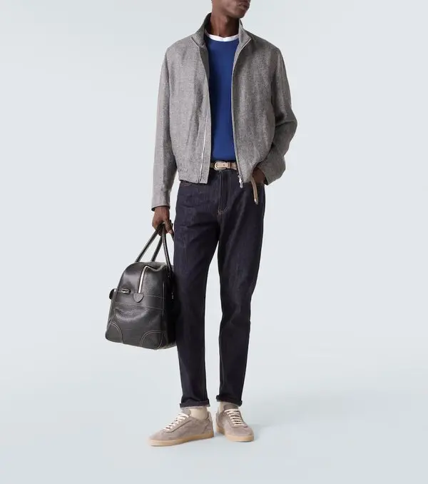 Brunello Cucinelli Suede Low Top Sneakers - Grey