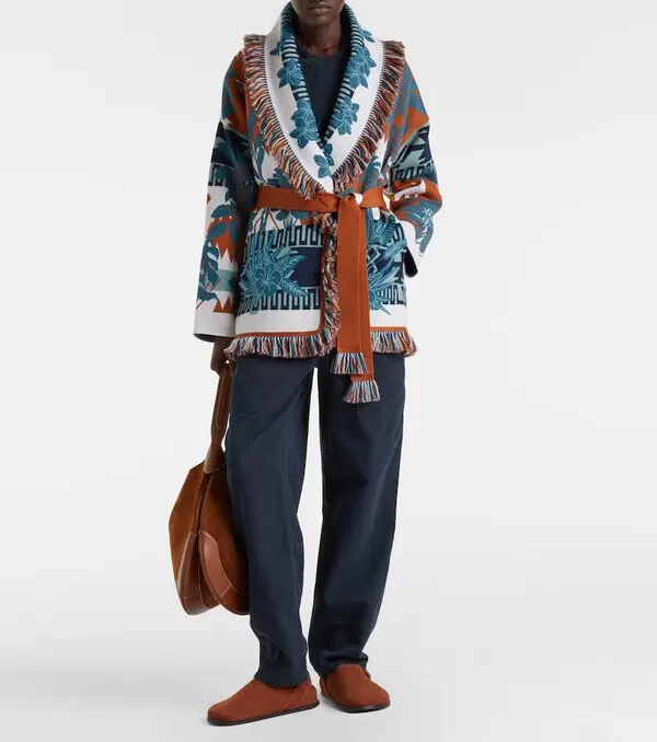 Alanui Island Soul Jacquard Wool Cardigan - Multicoloured