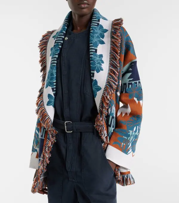 Alanui Island Soul Jacquard Wool Cardigan - Multicoloured