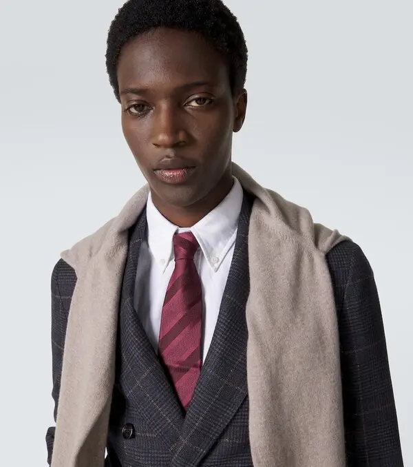 Brunello Cucinelli Striped Silk Tie