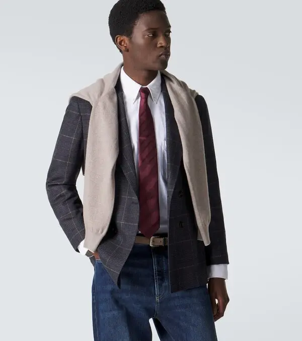 Brunello Cucinelli Striped Silk Tie