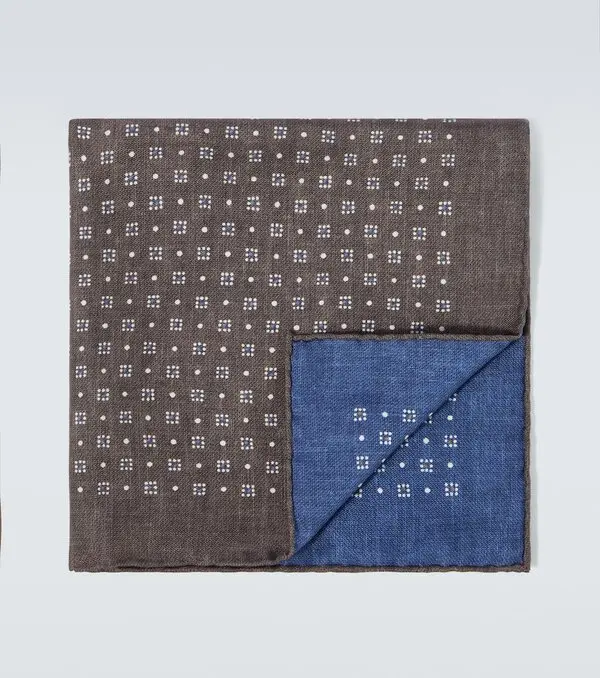 Brunello Cucinelli Silk Pocket Square - Brown