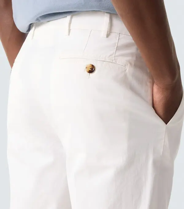 Brunello Cucinelli Cotton-blend Slim Pants - White