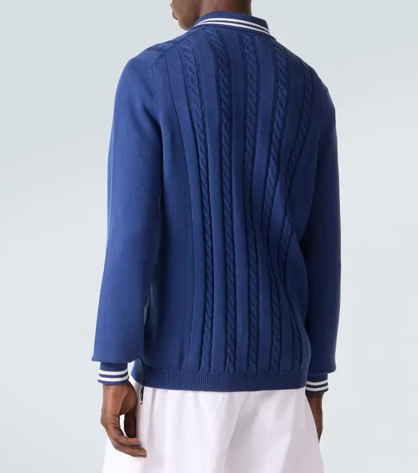 Brunello Cucinelli Cable-knit Embroidered Cotton Cardigan