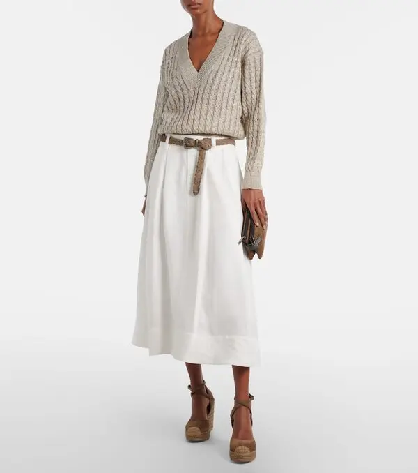 Brunello Cucinelli Monili 80 Suede Espadrille Wedges