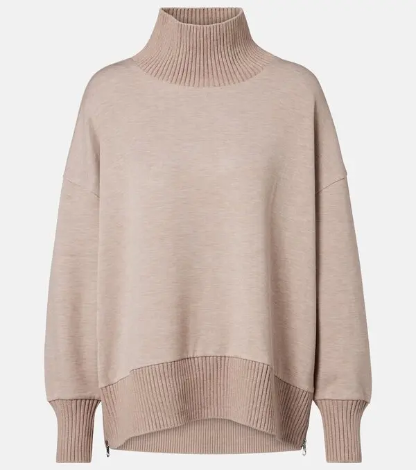 Varley Barker Jersey Turtleneck Sweatshirt - Beige