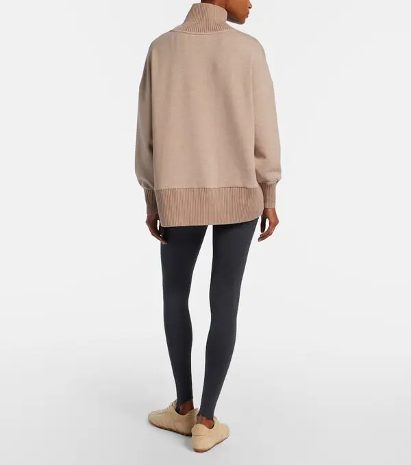 Varley Barker Jersey Turtleneck Sweatshirt - Beige