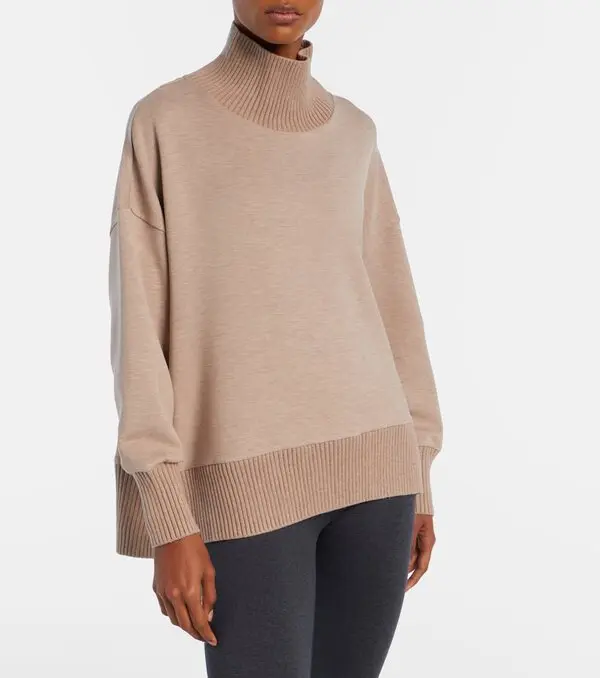 Varley Barker Jersey Turtleneck Sweatshirt - Beige