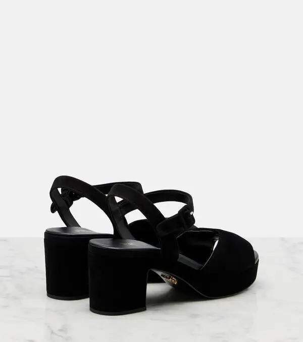 Prada Suede Sandals - Black