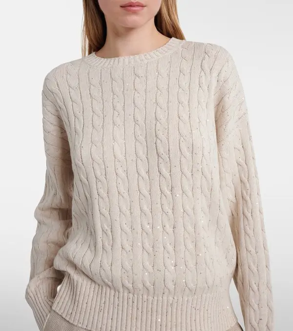 Brunello Cucinelli Sequined Cotton-blend Sweater