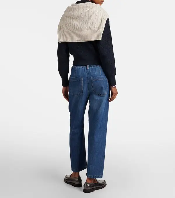 Brunello Cucinelli Pleated Tapered Jeans
