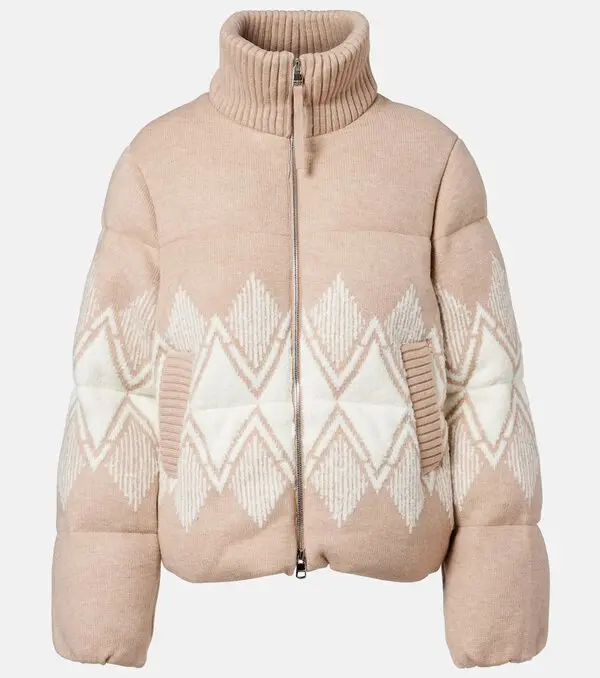 Varley Belinda Knitted Puffer Jacket - Beige