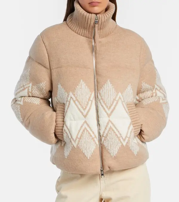 Varley Belinda Knitted Puffer Jacket - Beige