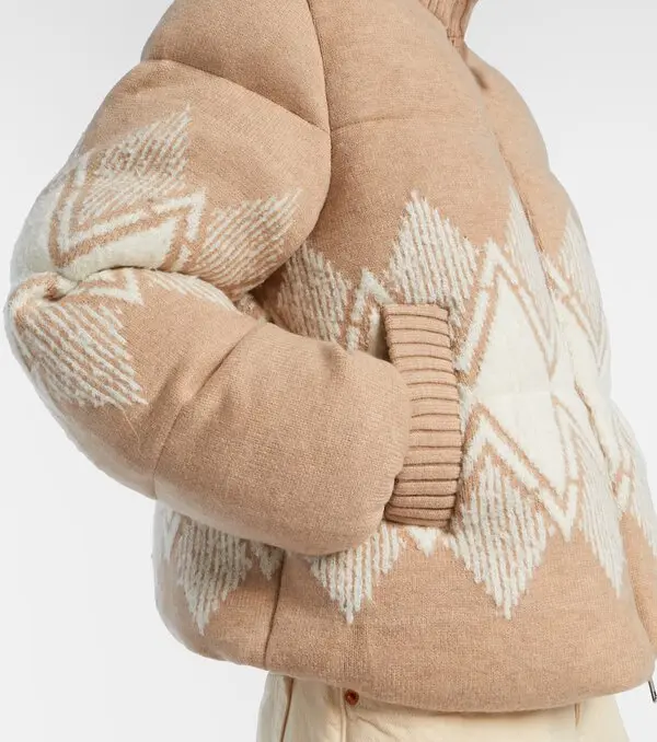 Varley Belinda Knitted Puffer Jacket - Beige