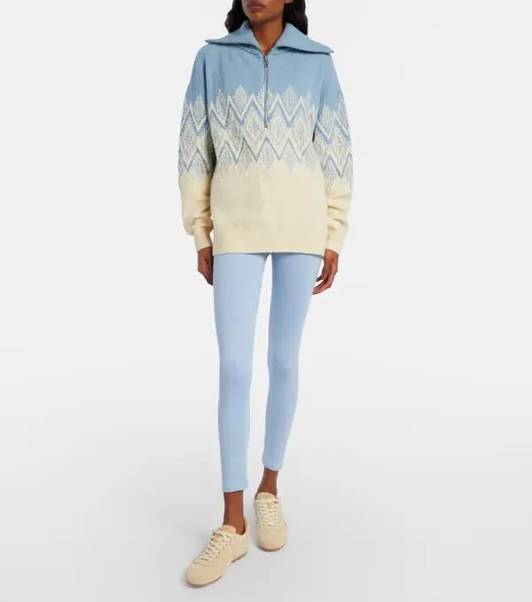 Varley Hedda Jacquard Half-zip Sweater - Blue