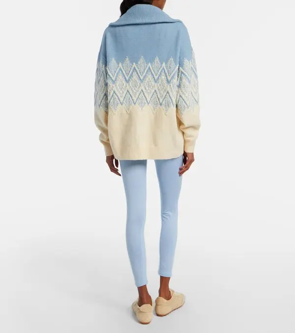 Varley Hedda Jacquard Half-zip Sweater - Blue