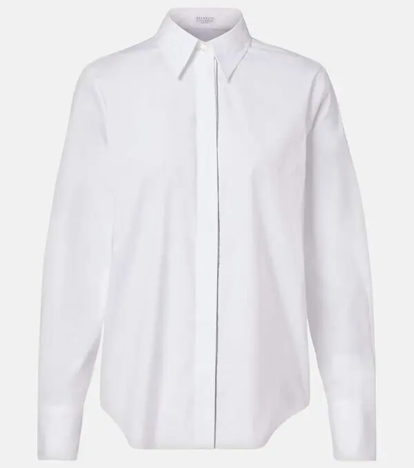 Brunello Cucinelli Monili Cotton-blend Poplin Shirt