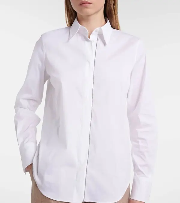Brunello Cucinelli Monili Cotton-blend Poplin Shirt