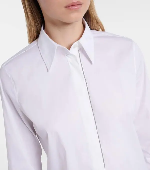 Brunello Cucinelli Monili Cotton-blend Poplin Shirt
