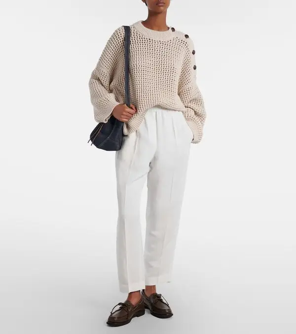 Brunello Cucinelli Mid-rise Straight Pants - White