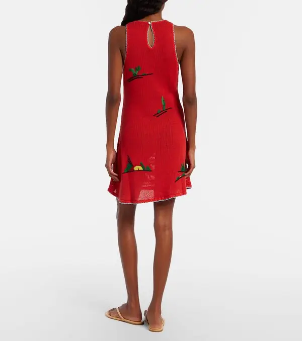 Staud Marea Embroidered Cotton Minidress
