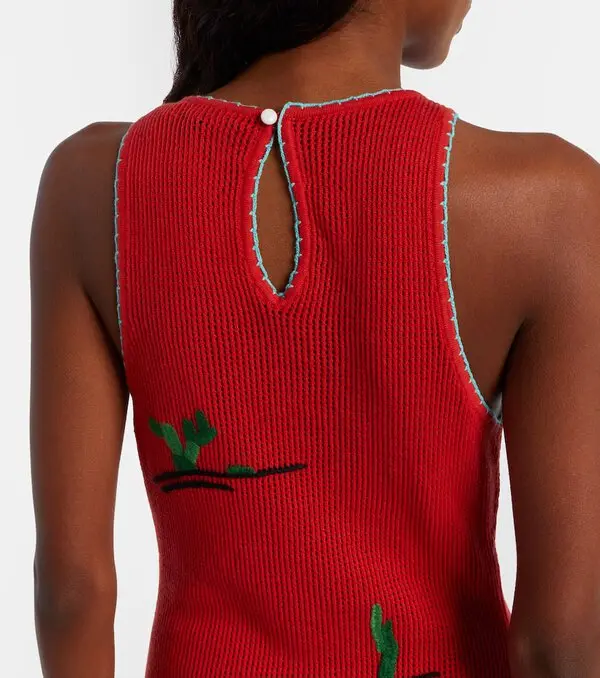 Staud Marea Embroidered Cotton Minidress