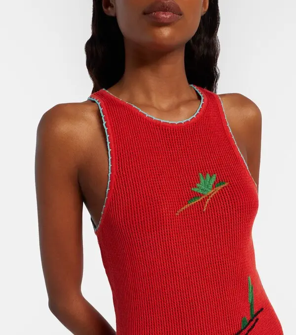 Staud Marea Embroidered Cotton Minidress