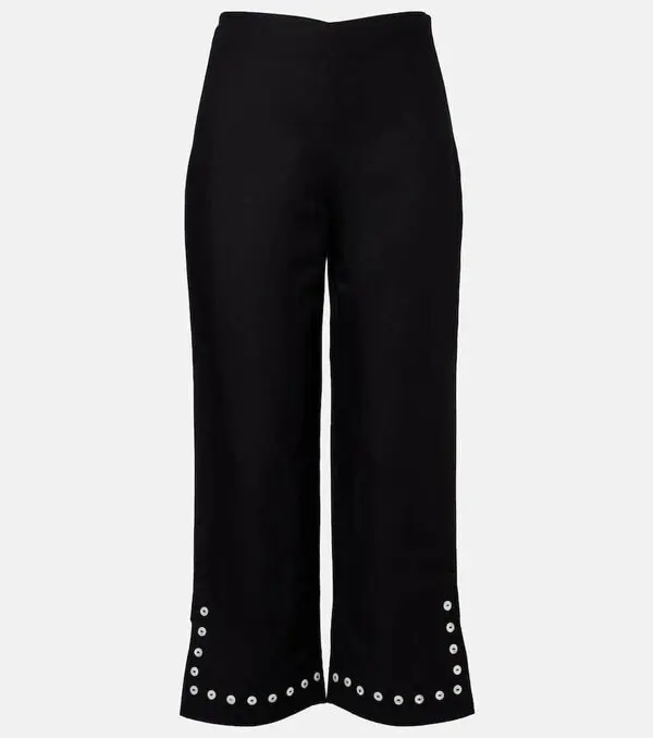 Staud Piha Linen-blend Flared Pants