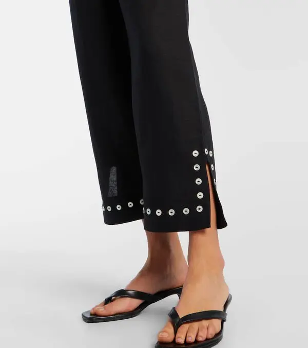 Staud Piha Linen-blend Flared Pants