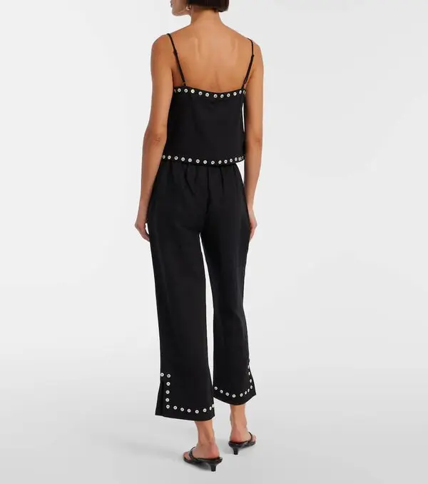 Staud Piha Linen-blend Flared Pants