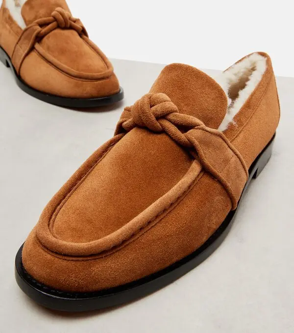 Bottega Veneta Astaire Shearling-lined Suede Loafers