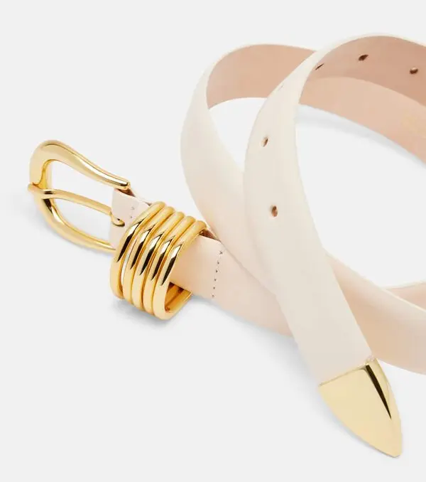 DEHANCHE Hollyhock Leather Belt - White