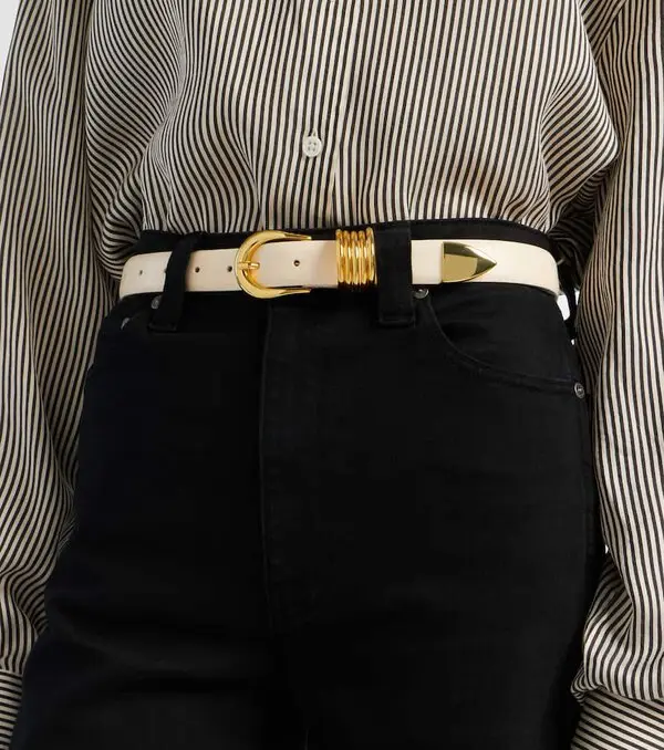 DEHANCHE Hollyhock Leather Belt - White