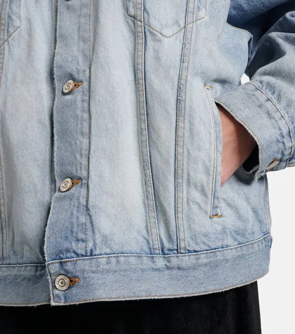 Balenciaga Logo Denim Jacket - Blue
