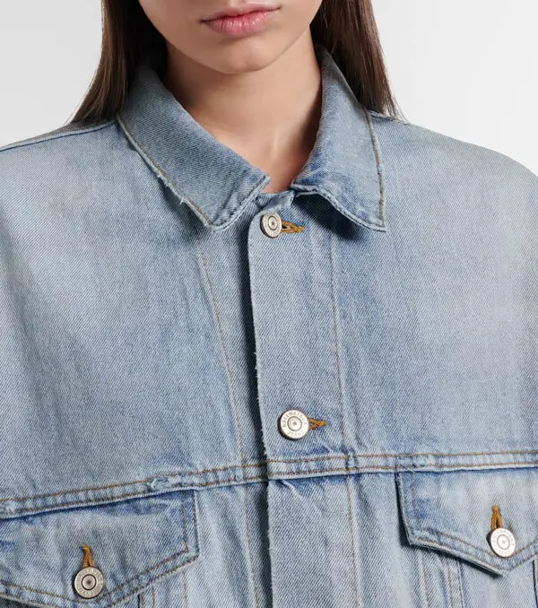Balenciaga Logo Denim Jacket - Blue