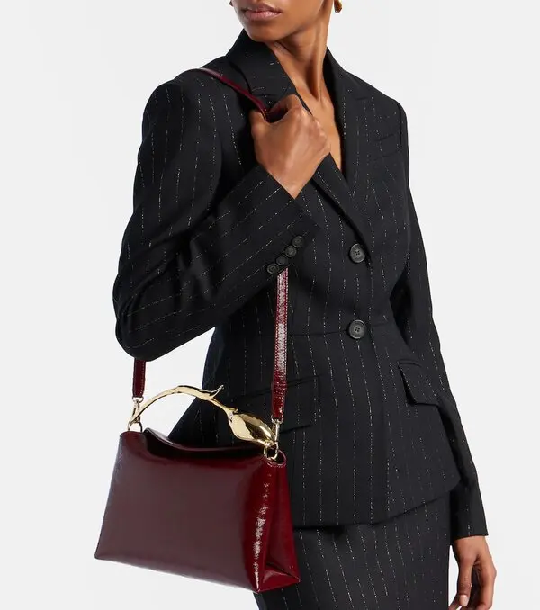 Erdem Bloom Medium Patent Leather Tote Bag - Red