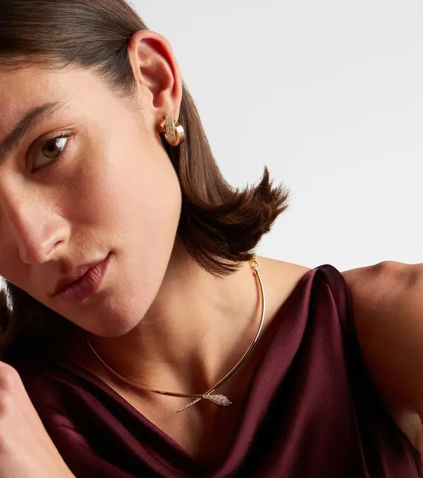 SYDNEY EVAN Tri-link 14kt Hoop Earrings With Diamonds