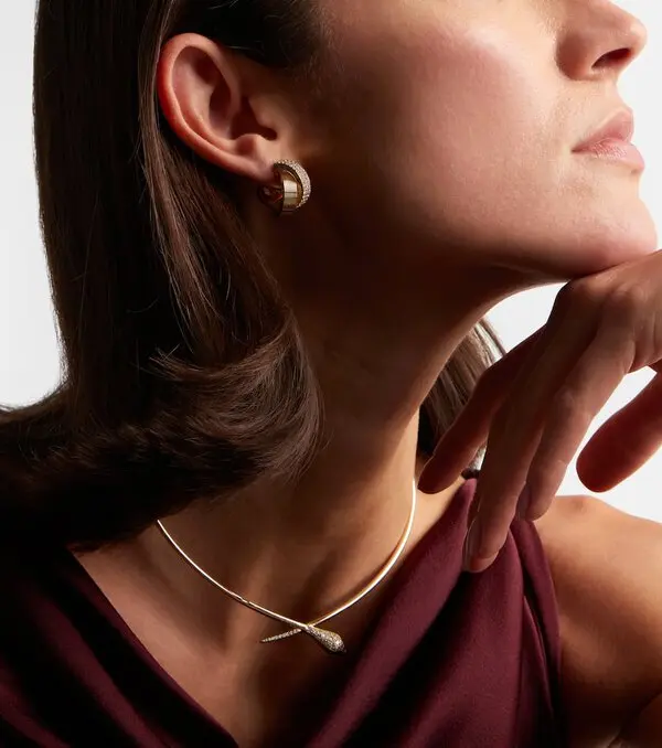 SYDNEY EVAN Tri-link 14kt Hoop Earrings With Diamonds