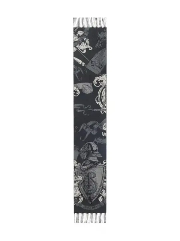 Burberry Etched Knight Cashmere Scarf