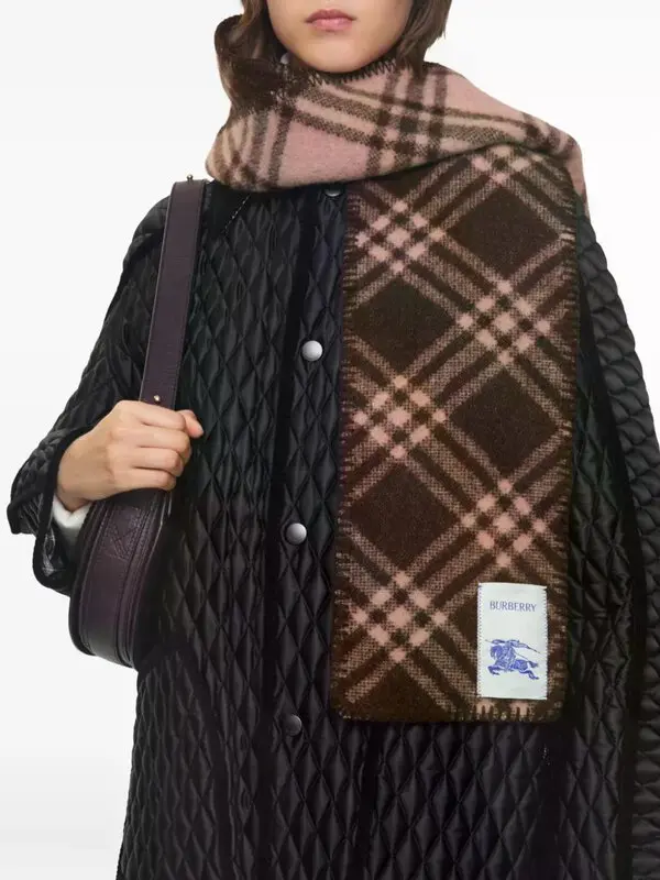 Burberry Check-pattern Wool Scarf