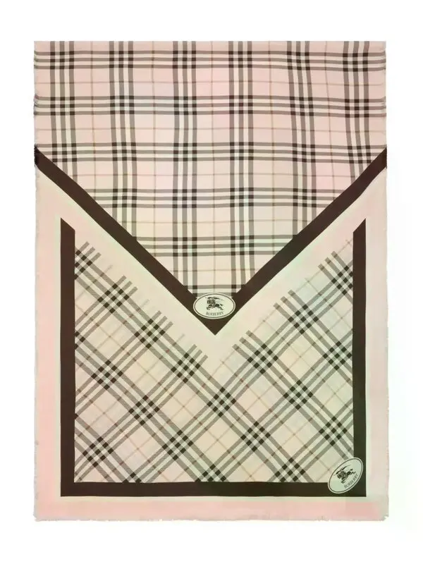 Burberry Check Knight Stamp Silk Scarf