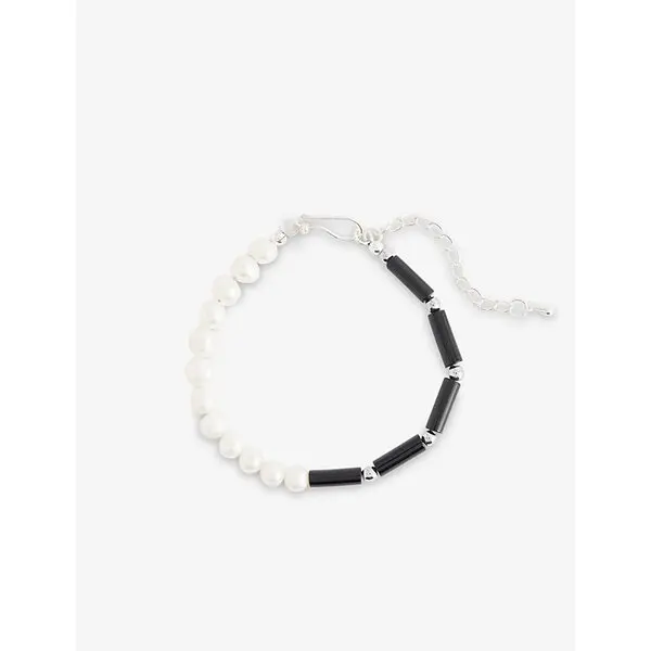 A SINNER IN PEARLS Eclipse Line Bracelet - Black White