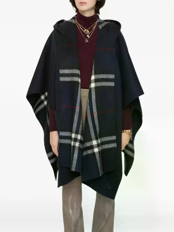 Burberry Hooded Checked Cape